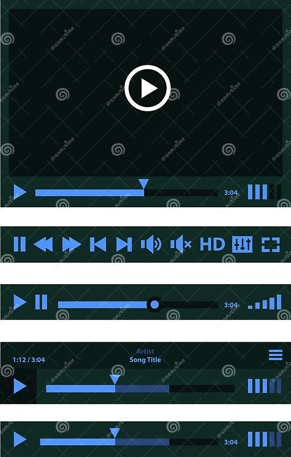 Media player template stock vector. Illustration of control - 51931645