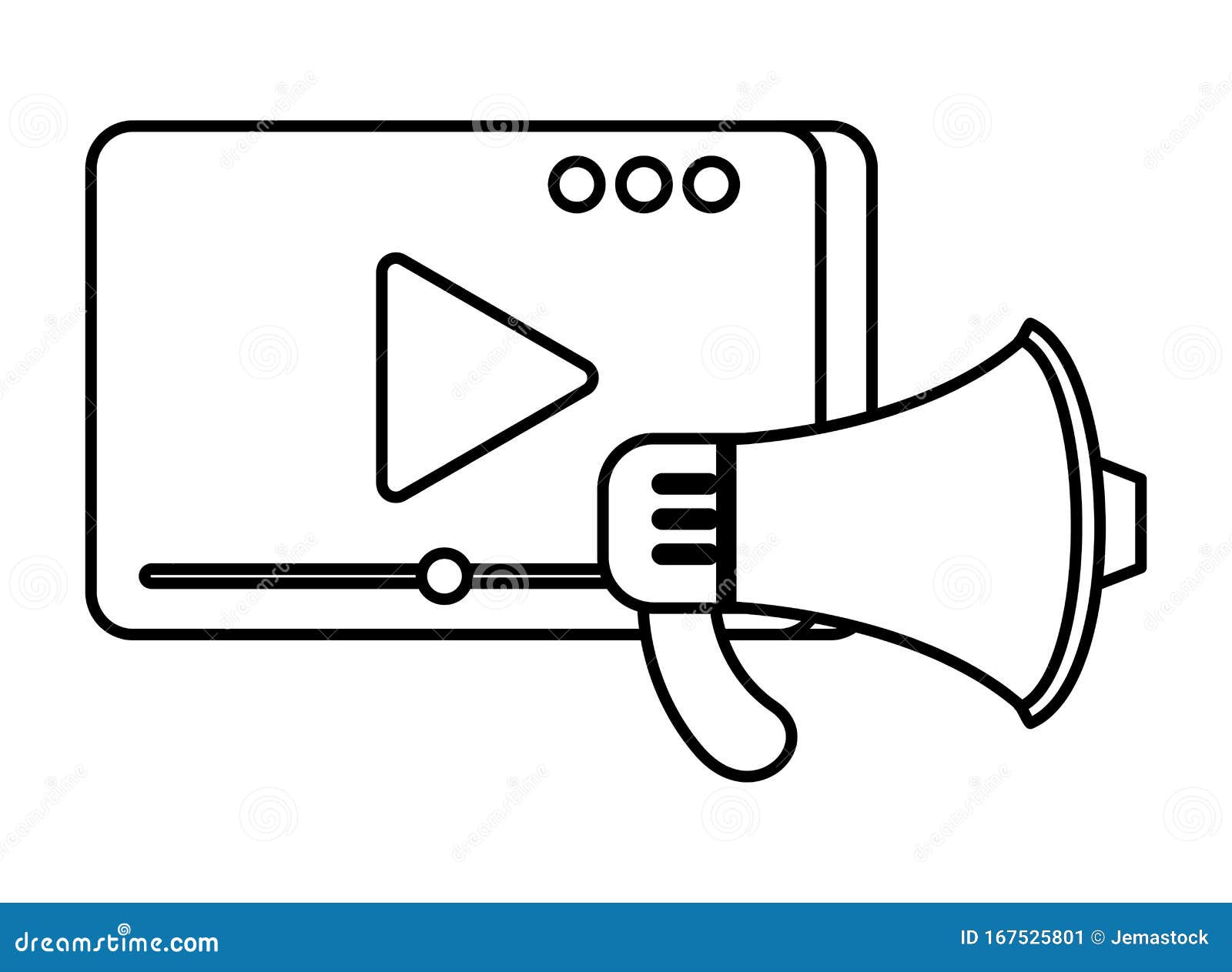 Media Player Template with Play Button and Megaphone Stock Vector ... Media Player Template with Play Button and Megaphone Stock Vector ...