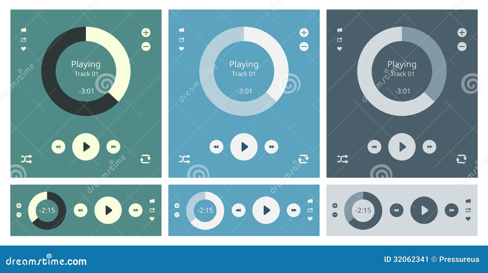 Media Player Vector Interface Stock Vector - Illustration of internet ...