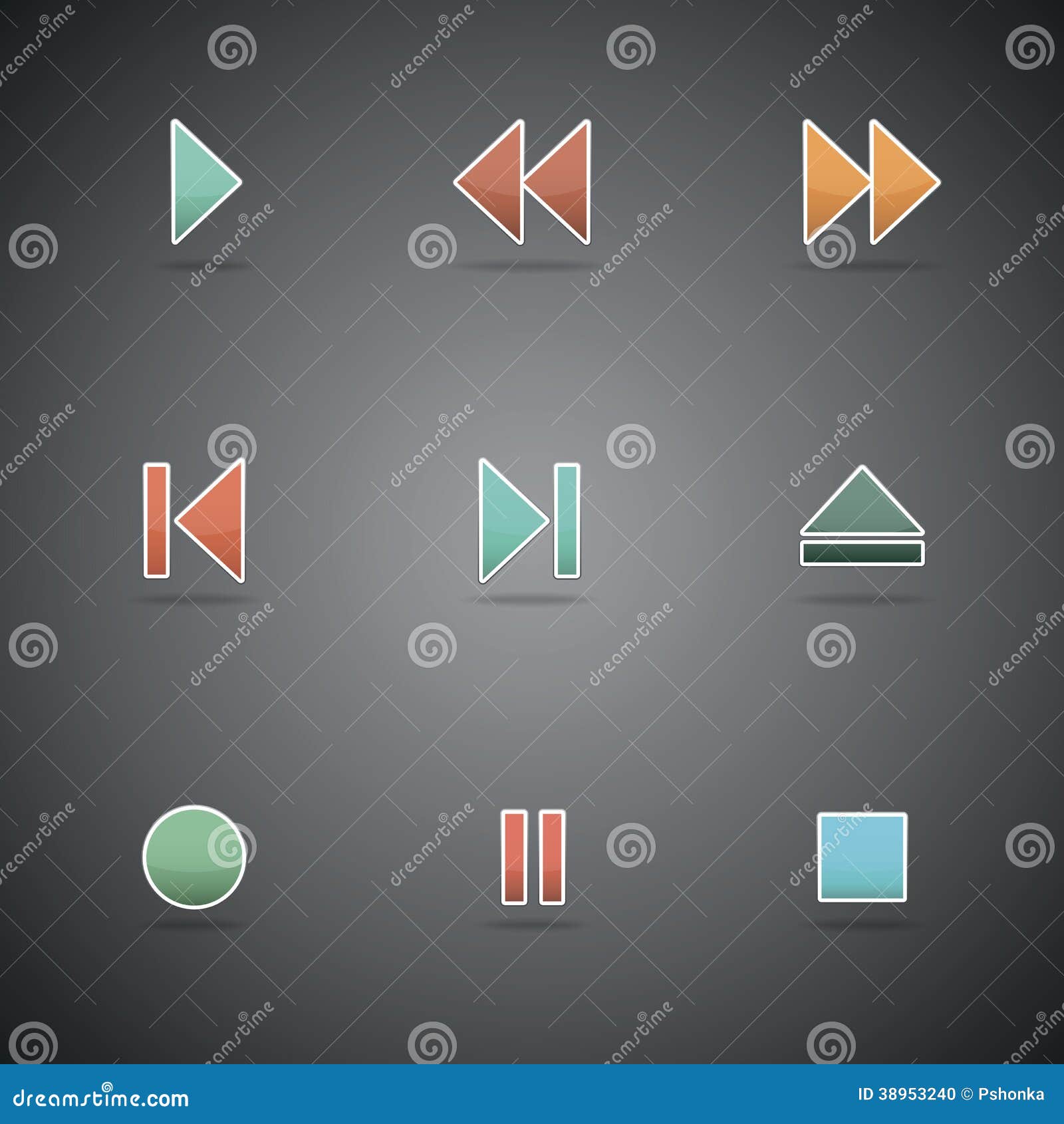 Media player web icons stock vector. Illustration of fast - 38953240