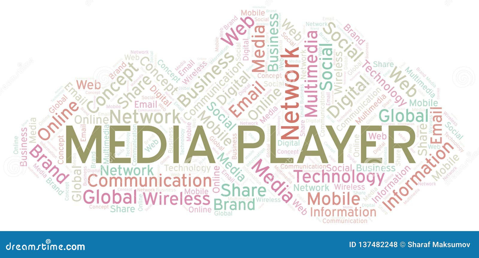 Media Player word cloud stock illustration. Illustration of poster ...