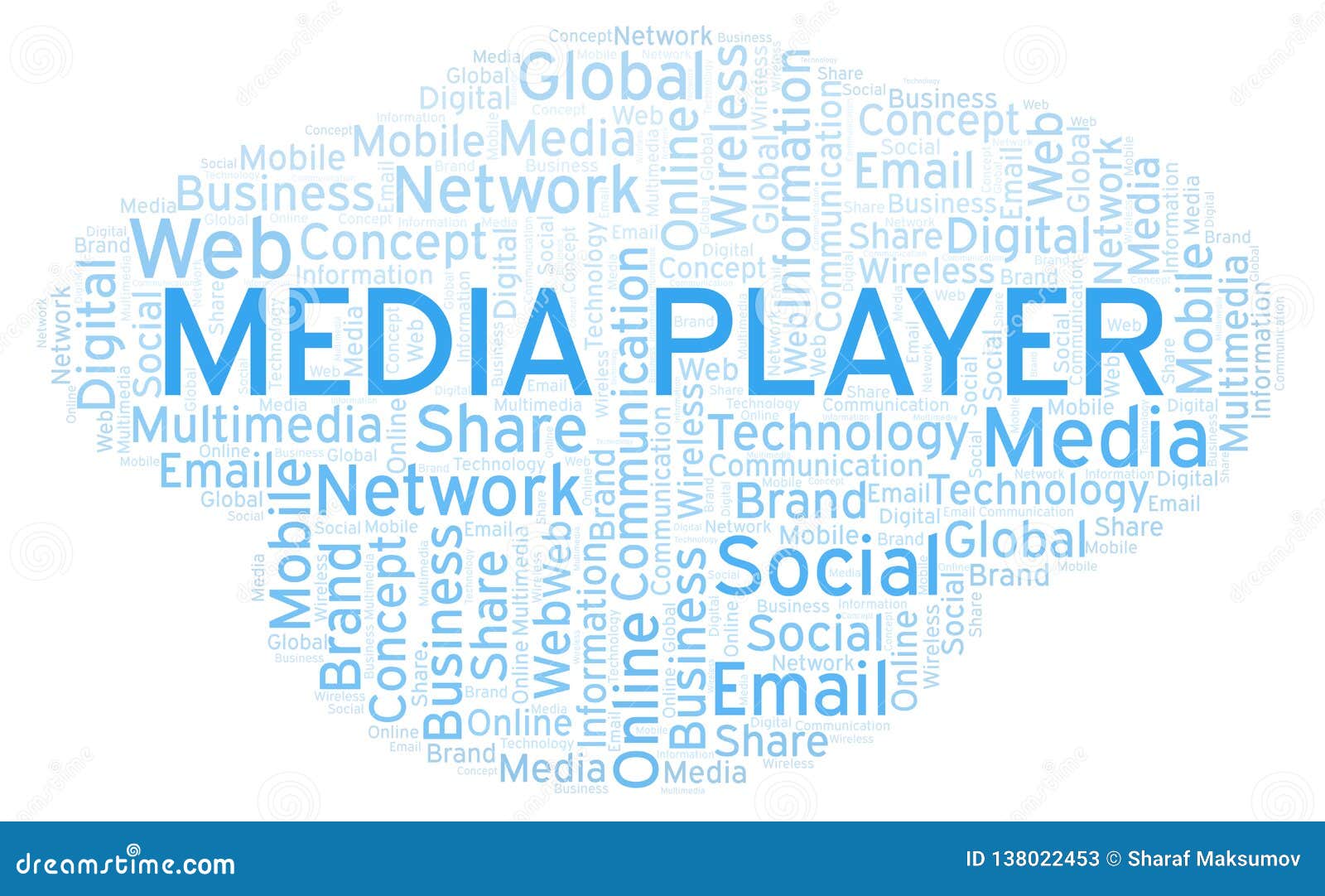 Media Player word cloud stock illustration. Illustration of social ...