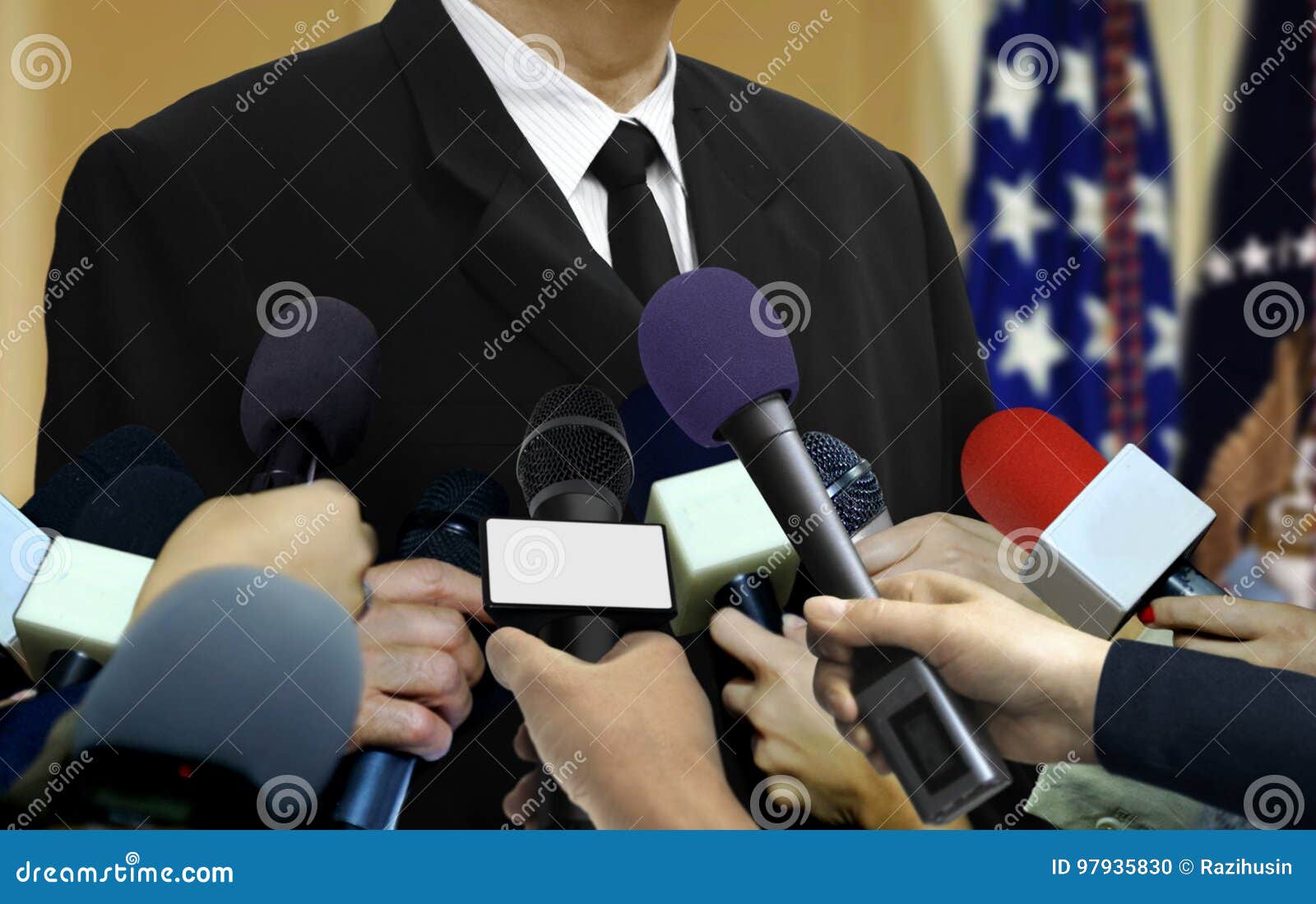 Media Press Interview with Spokes Person Stock Photo - Image of press ...