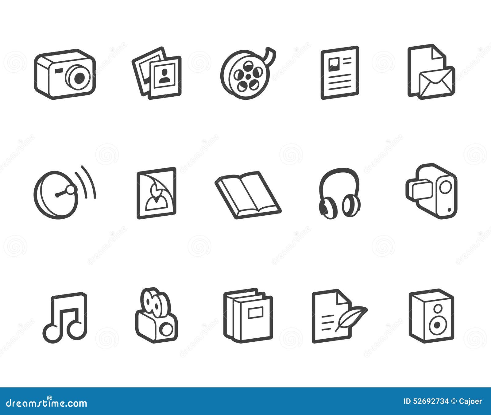 Media and Publishing Icons stock vector. Illustration of icon - 52692734