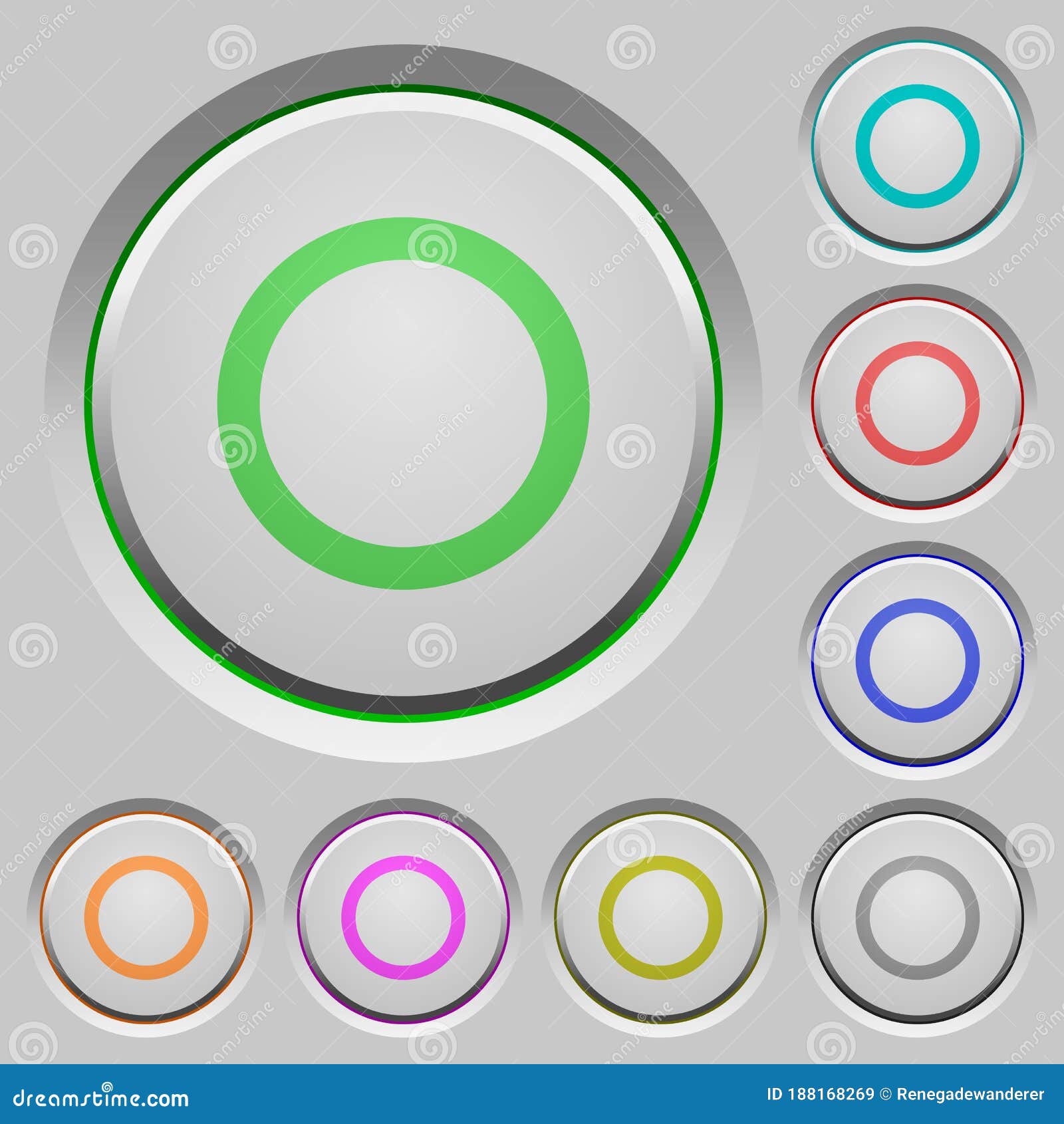 Media record push buttons stock vector. Illustration of cyan - 188168269