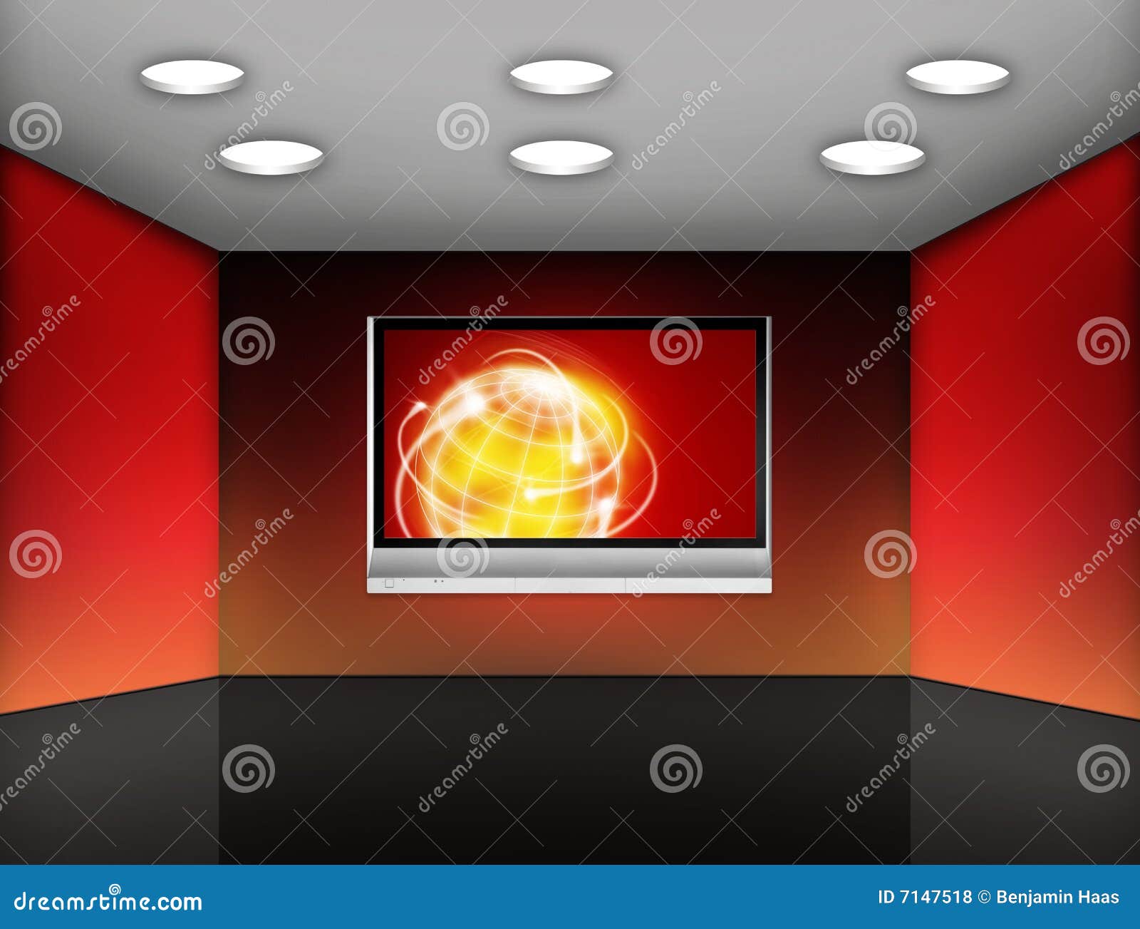 Media room stock illustration. Illustration of ceiling - 7147518