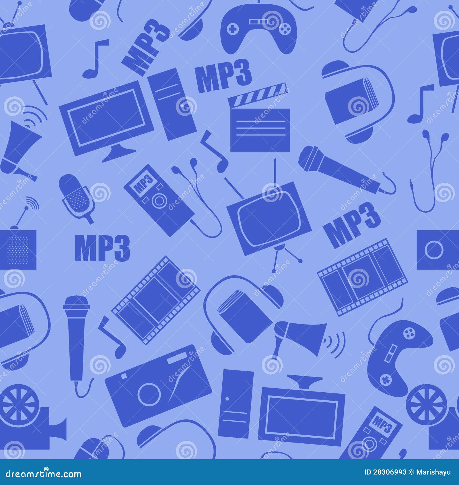 Media seamless pattern stock vector. Illustration of pattern - 28306993