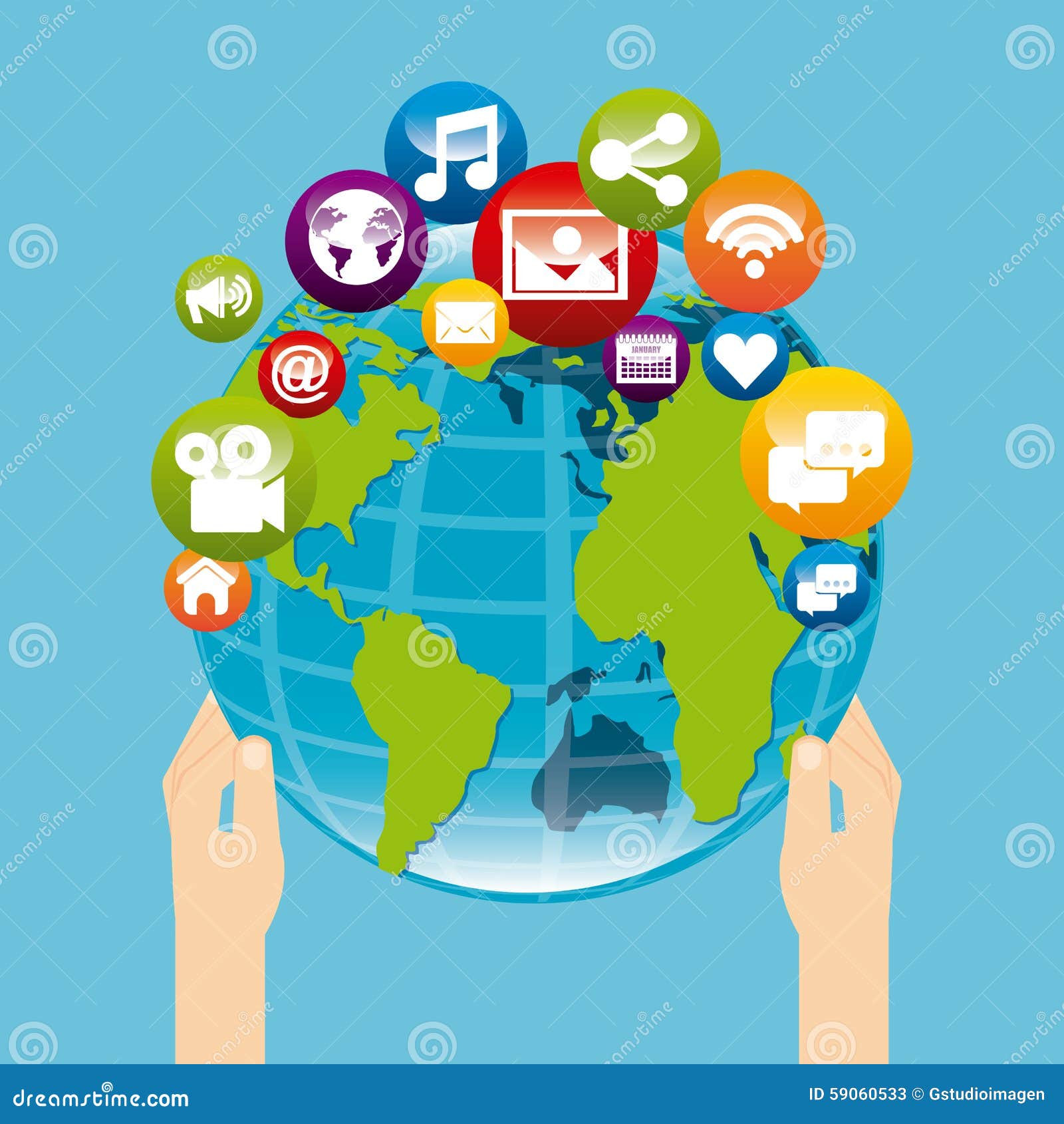 Media sociales ilustración del vector. Ilustración de correspondencias ...