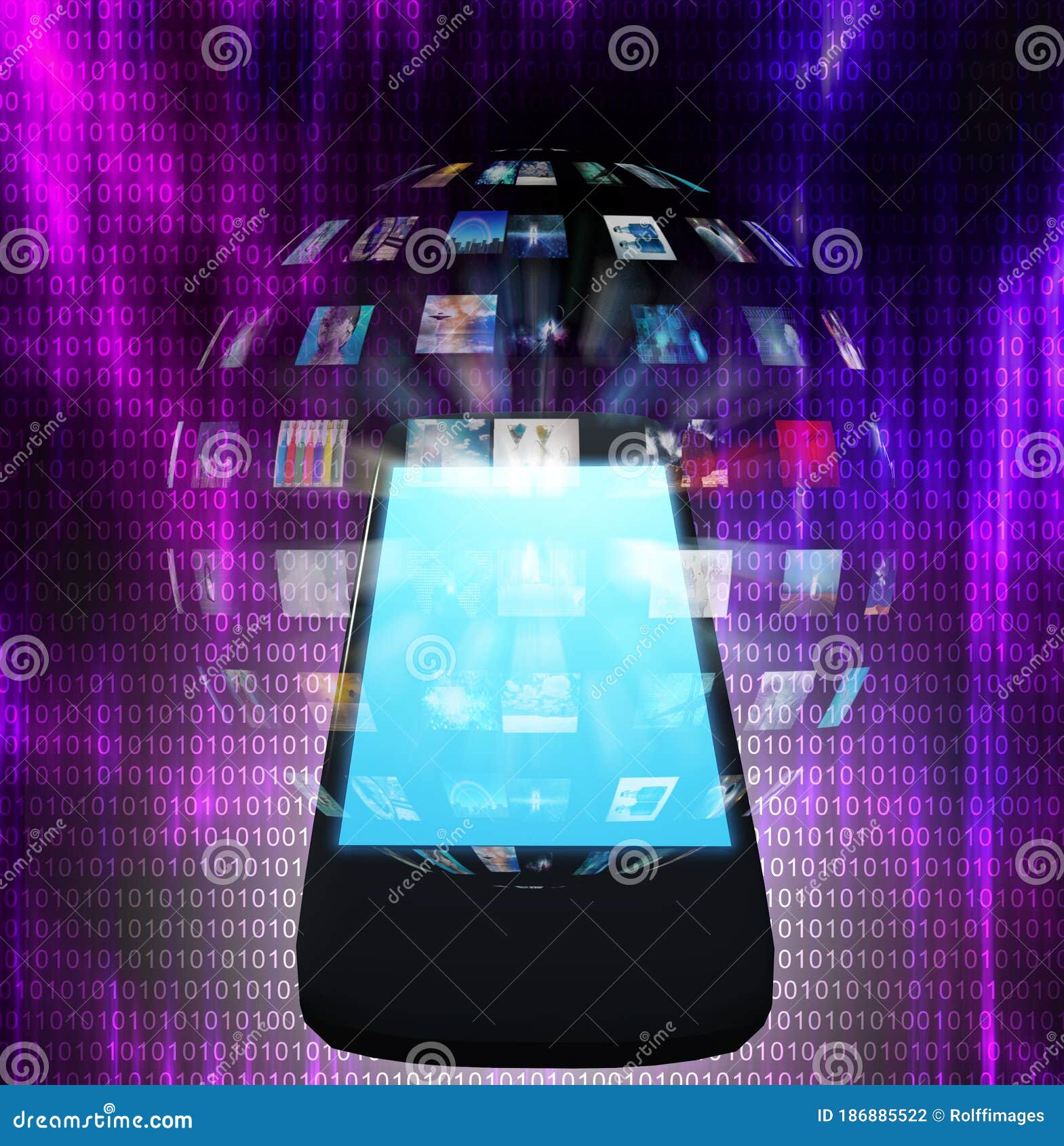 Media Sphere stock photo. Image of gadget, cell, phone - 186885522