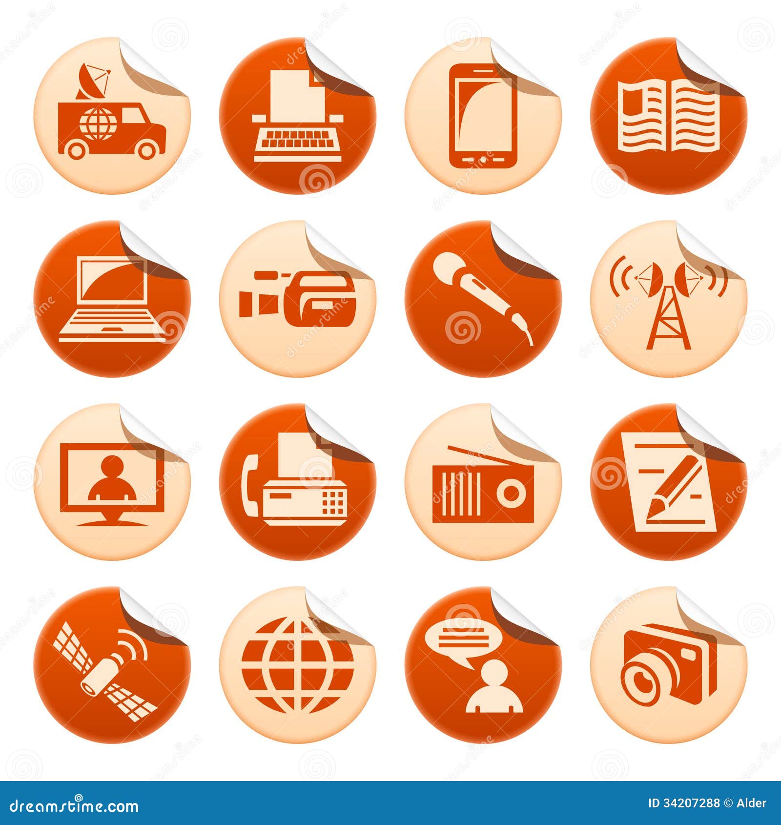 Media stickers stock vector. Illustration of bubble, cellphone - 34207288