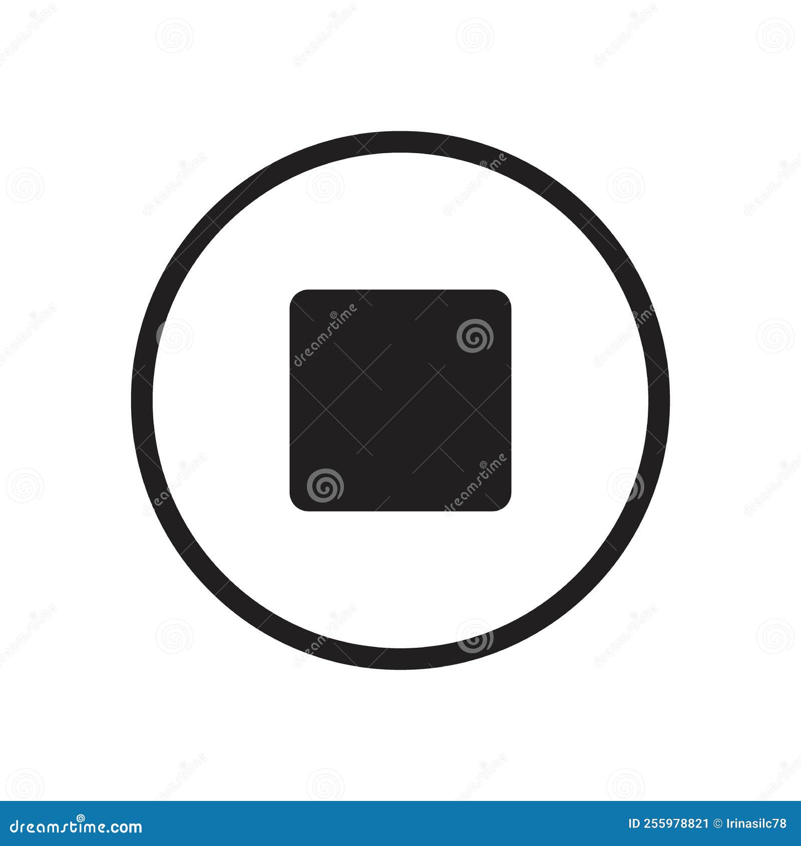 Media Stop Button Icon Vector Stock Vector - Illustration of button ...