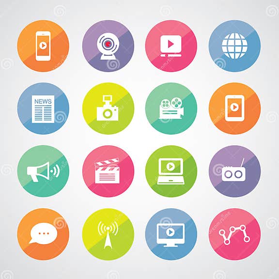 Media symbol set stock vector. Illustration of digital - 51290403