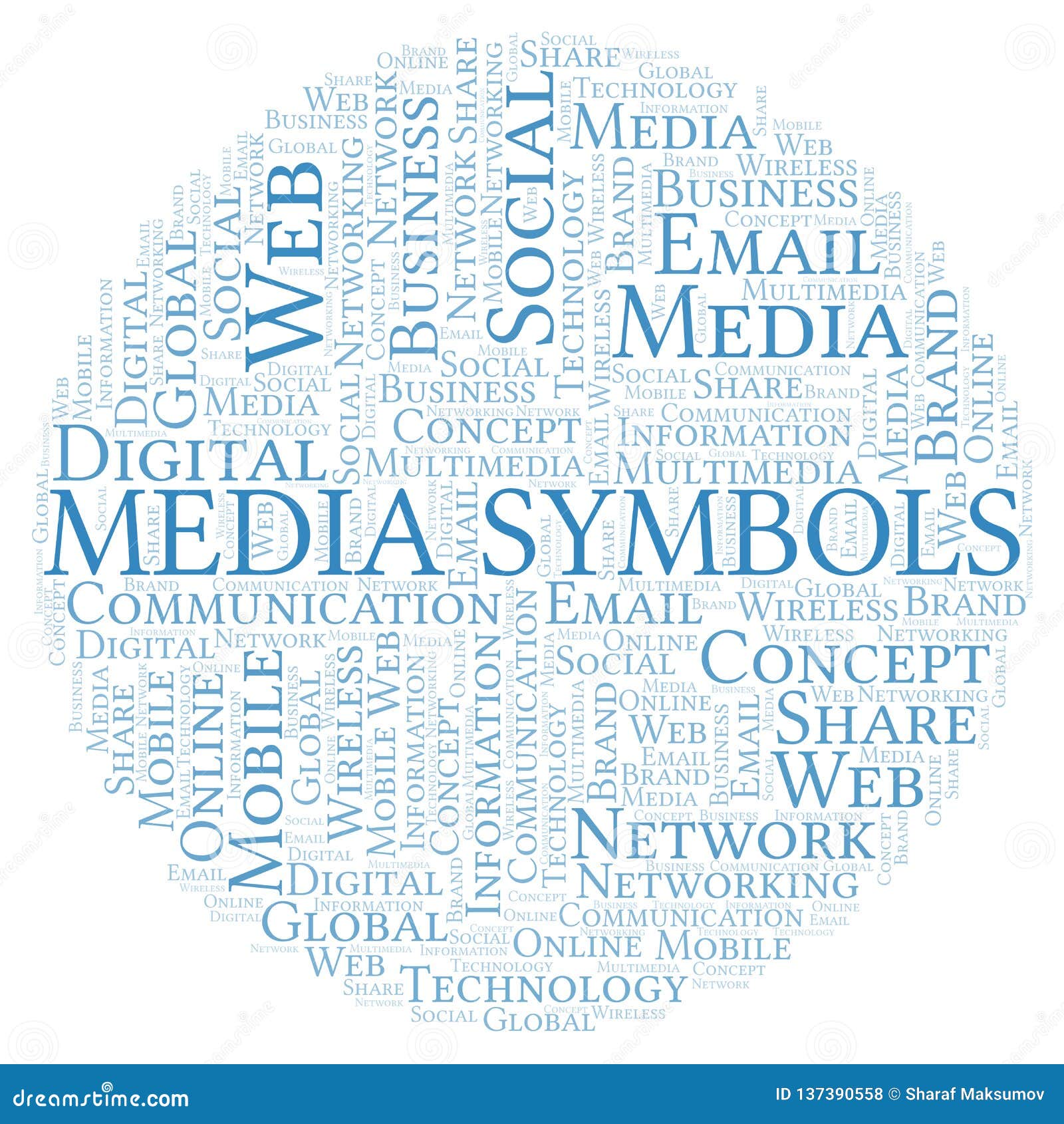 Media Symbols word cloud stock illustration. Illustration of concept ...