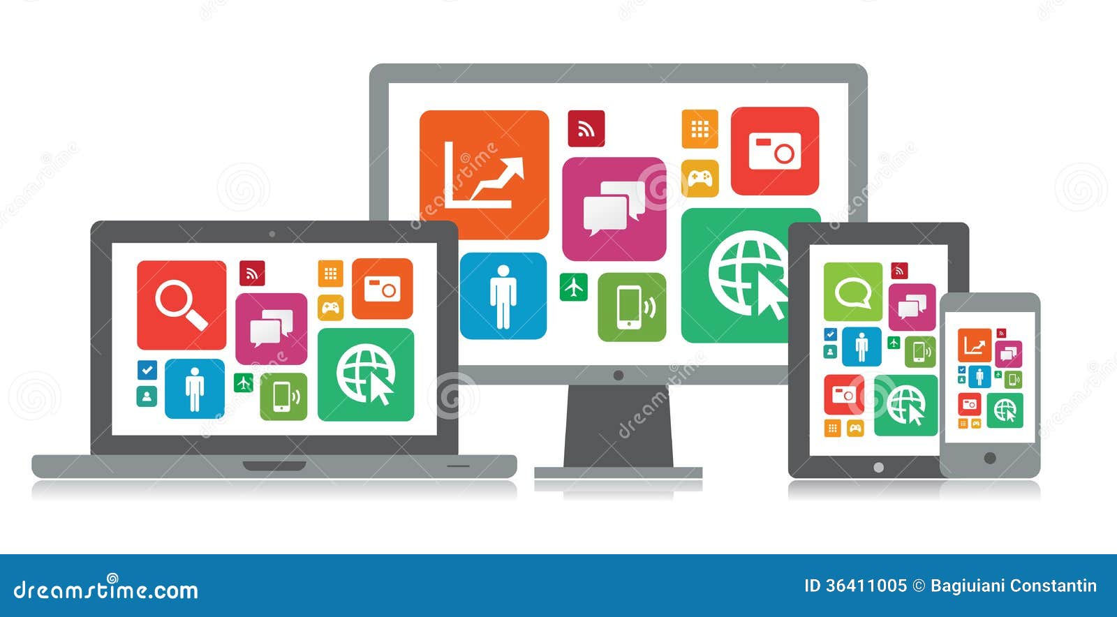 Media Technology App stock vector. Illustration of desktop - 36411005