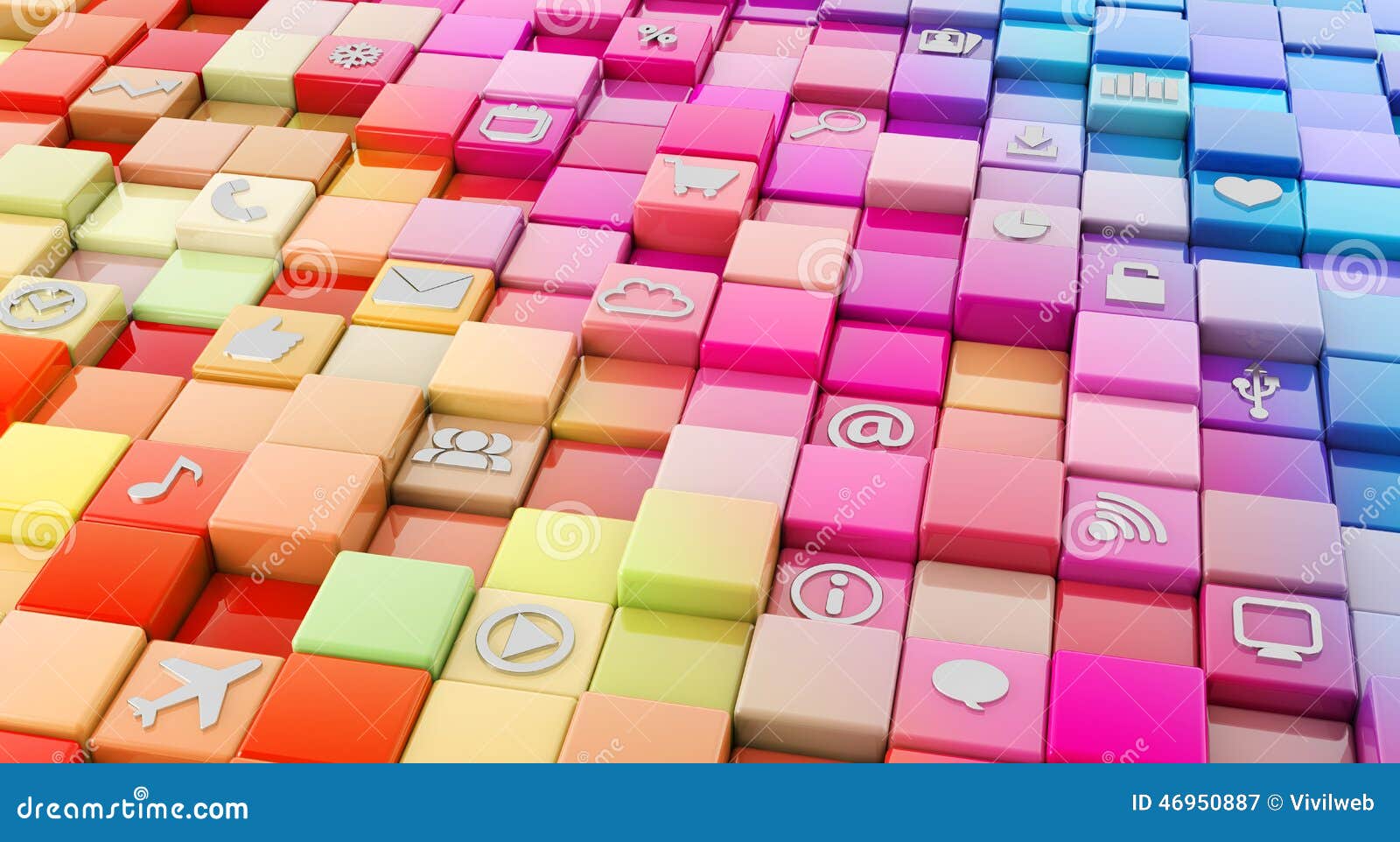 Media technology icons stock illustration. Illustration of color - 46950887