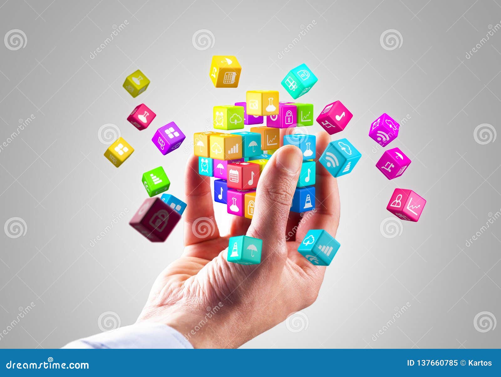 Media Technology and Internet Networking Web Communication Concept ...