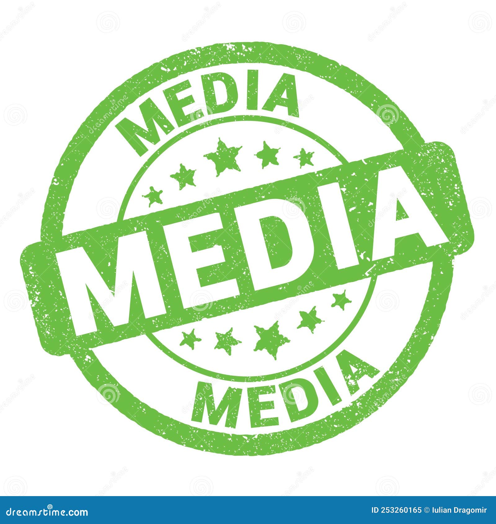 MEDIA Text Written on Green Stamp Sign Stock Illustration ...