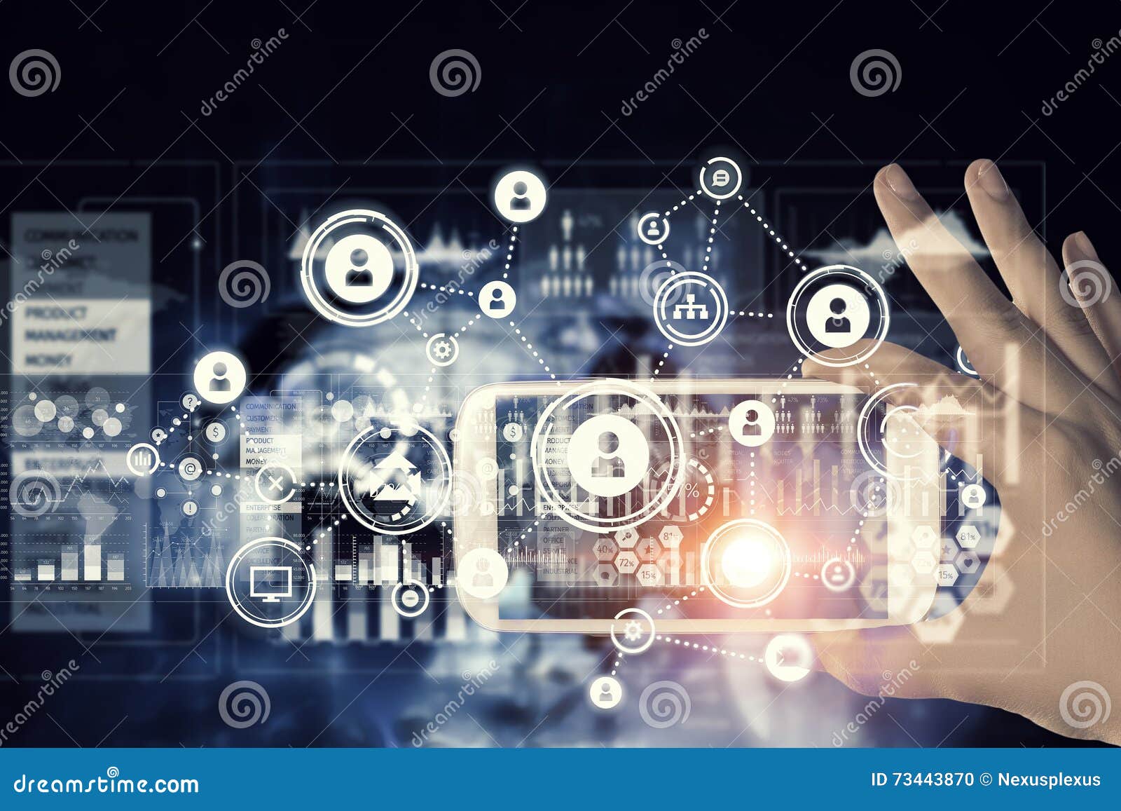 Media User Interface . Mixed Media Stock Photo - Image of hitech, woman ...