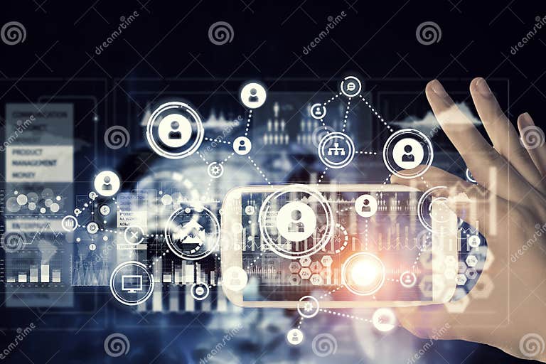 Media User Interface . Mixed Media Stock Photo - Image of hitech, woman ...