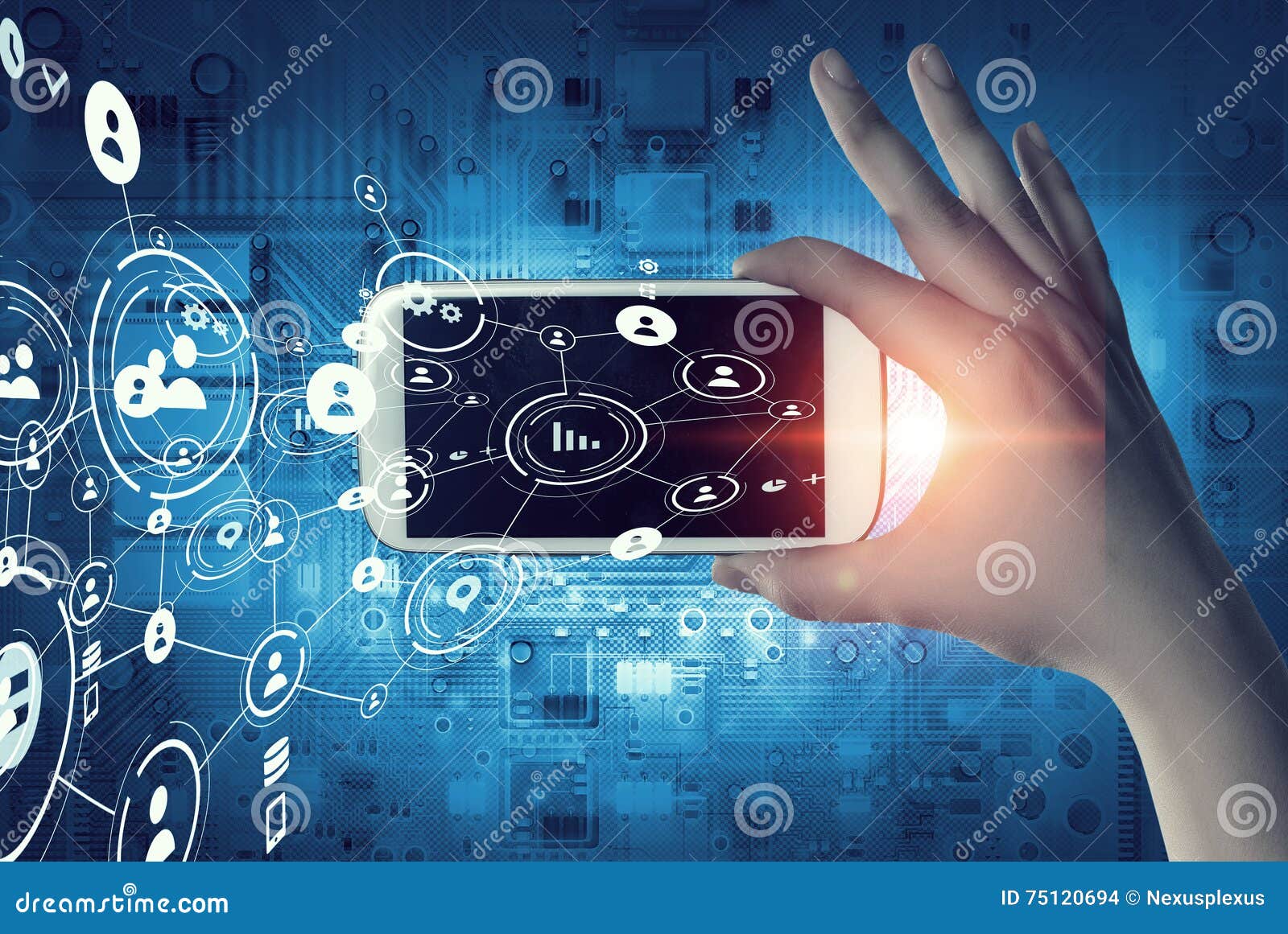 Media User Interface . Mixed Media Stock Photo - Image of phone, media ...