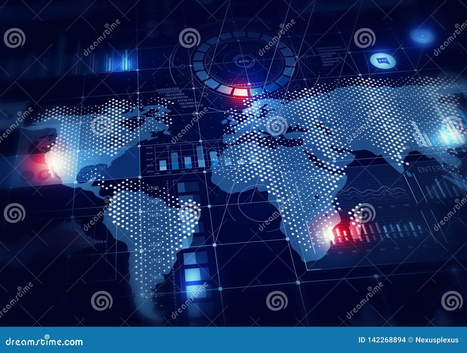 Global media technologies stock illustration. Illustration of network ...
