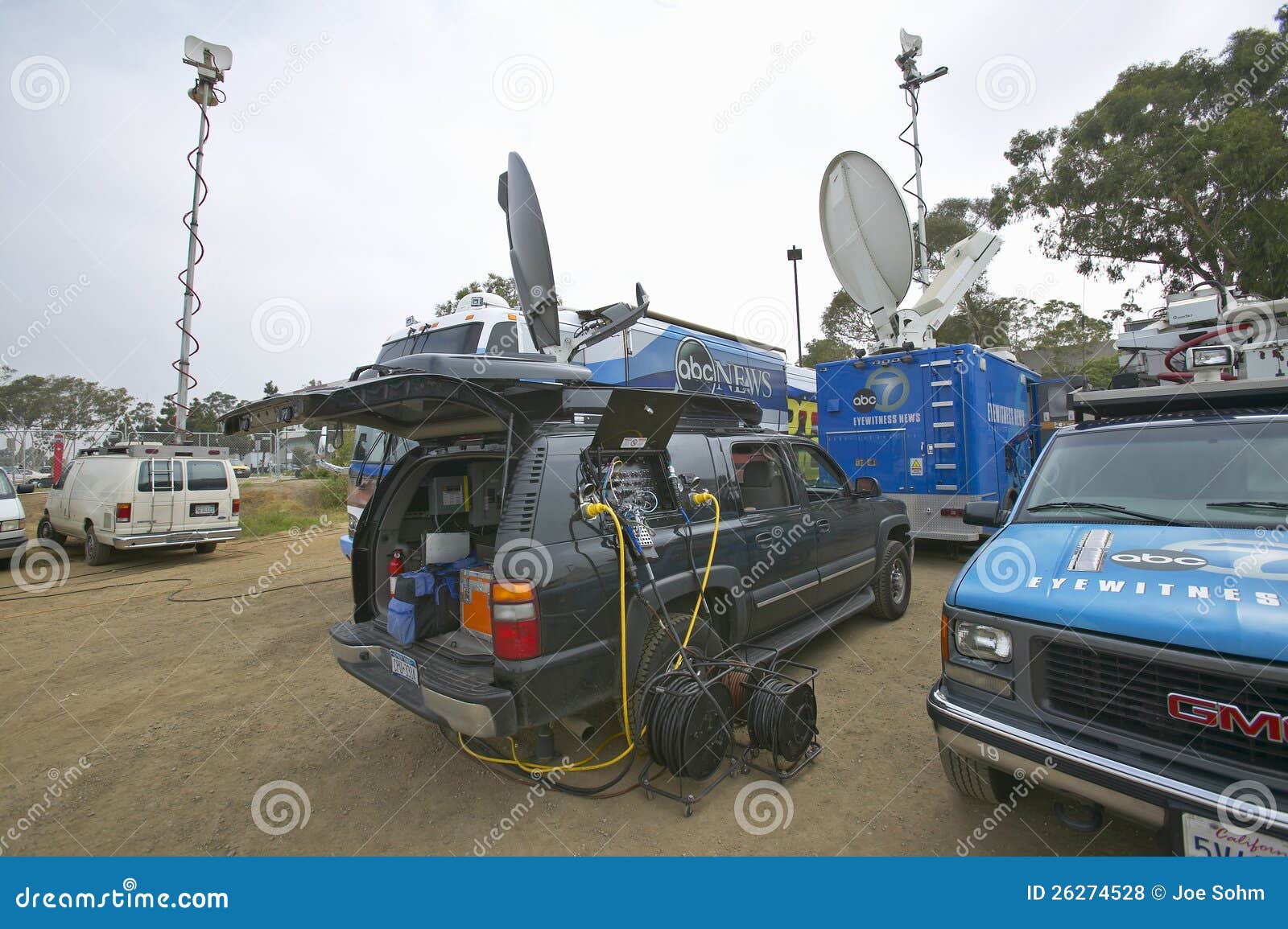 Media vans set up editorial stock photo. Image of historic - 26274528