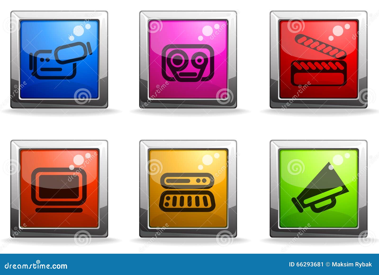 Media vector icon set stock vector. Illustration of symbol - 66293681
