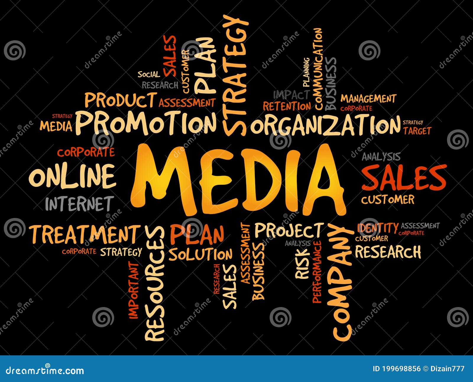 Media word cloud stock illustration. Illustration of desktops - 199698856