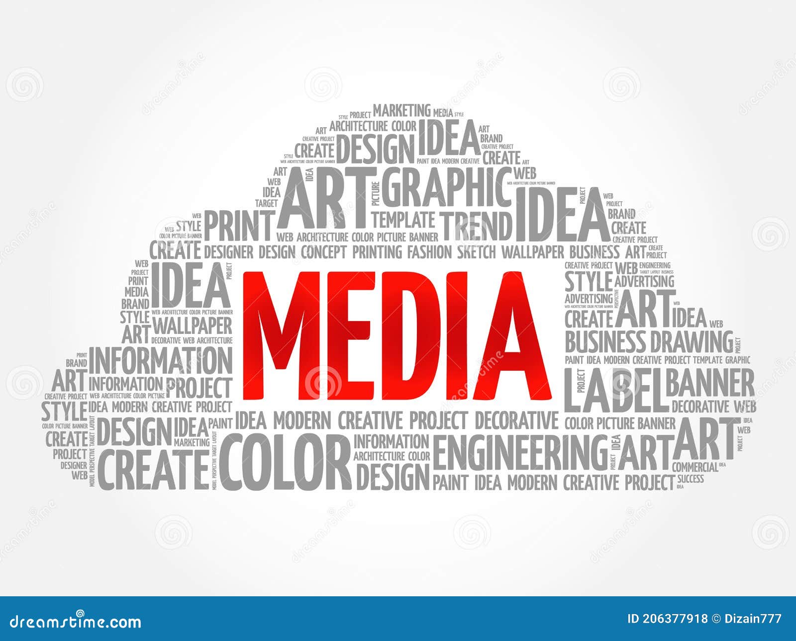 MEDIA word cloud stock illustration. Illustration of business - 206377918