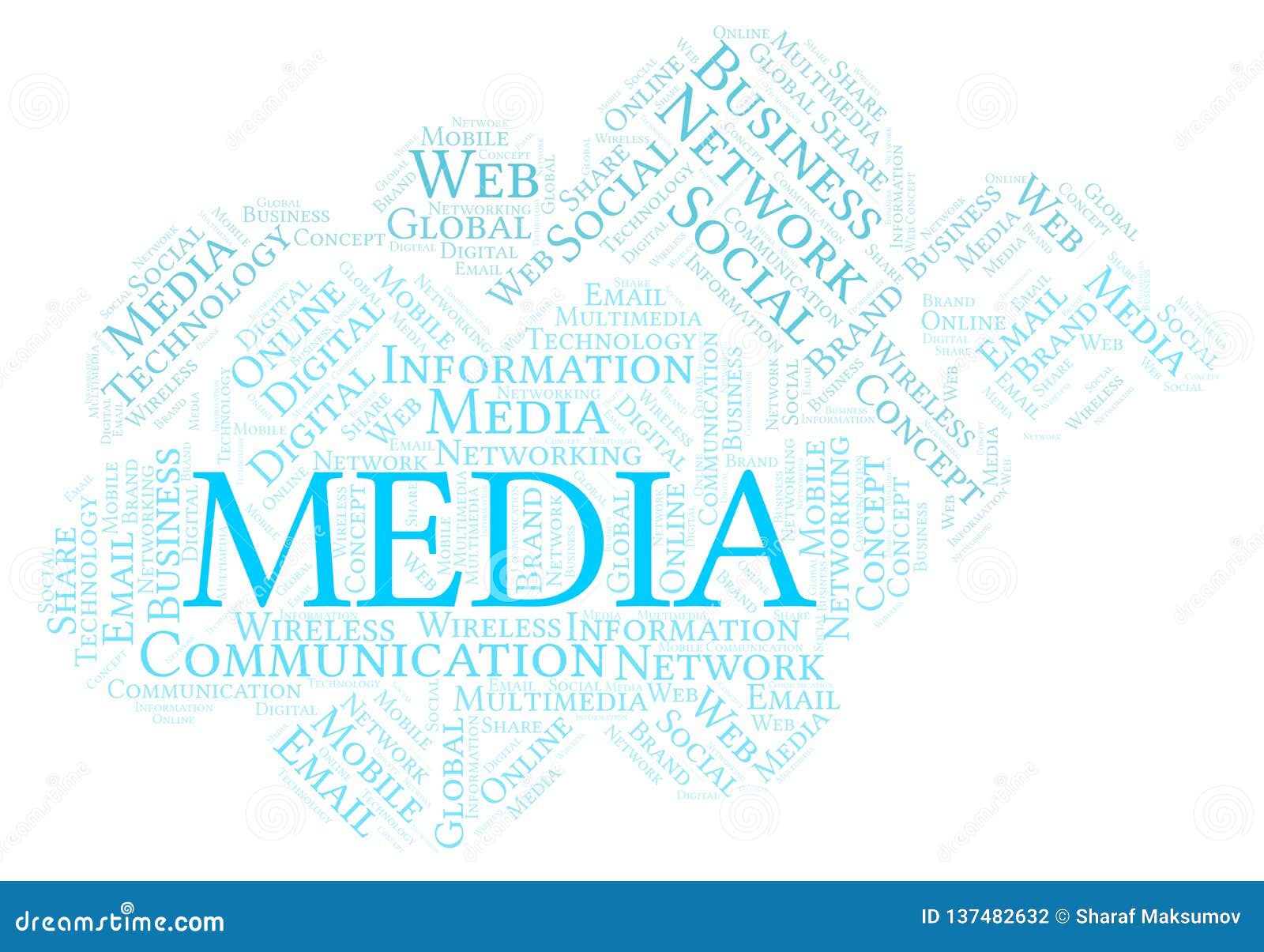Media word cloud stock illustration. Illustration of word - 137482632