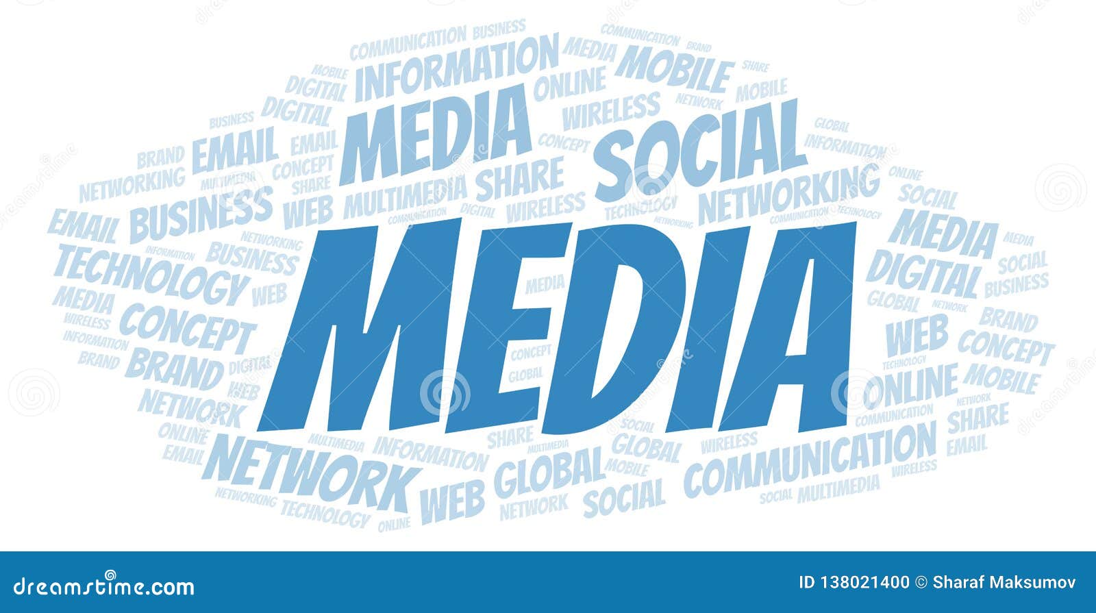Media word cloud stock illustration. Illustration of colors - 138021400