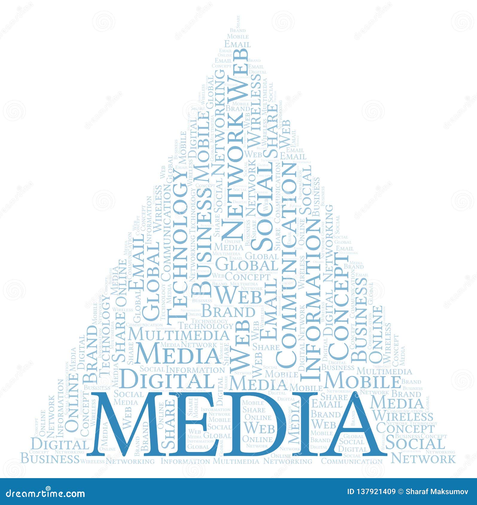 Media word cloud stock illustration. Illustration of cloud - 137921409