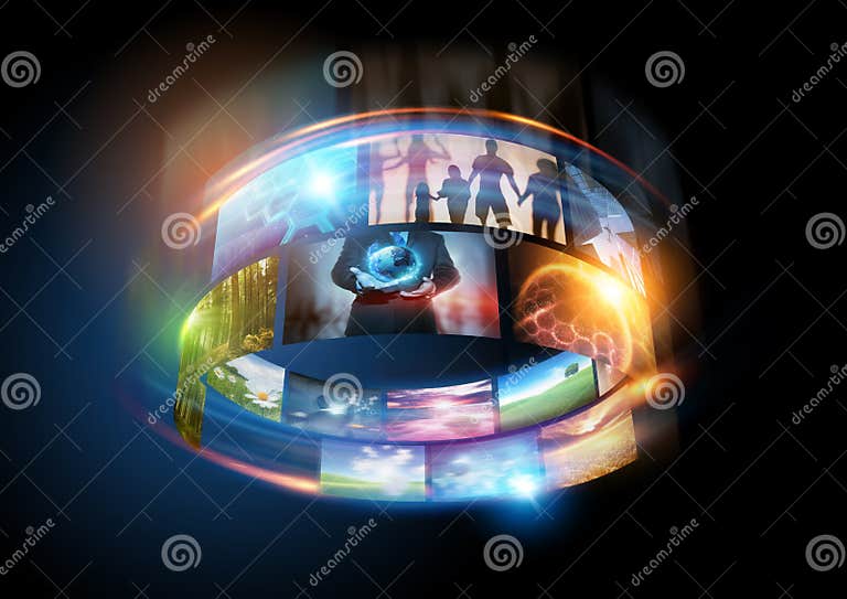 Media World stock image. Image of bright, panels, lights - 27761565