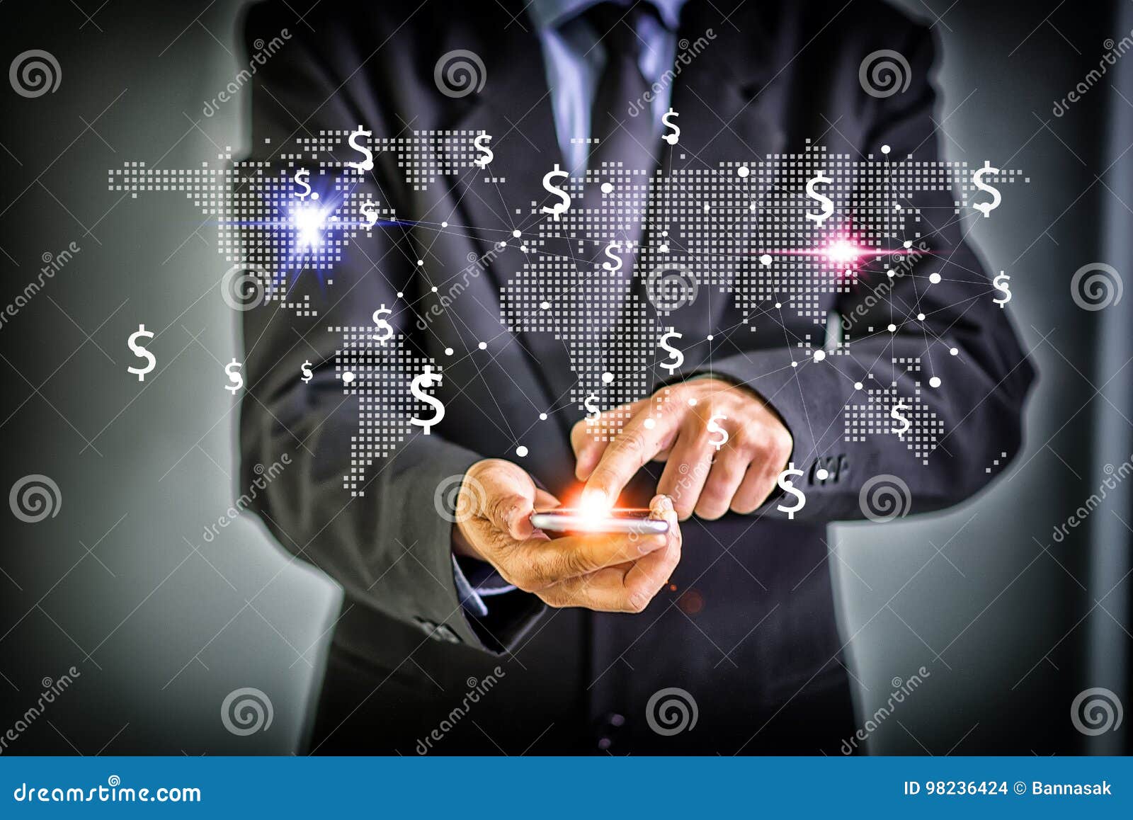 Media Worldwide Technology Connection and Make Money Concept . M Stock ...