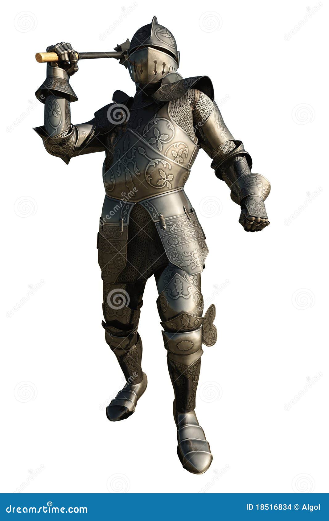 Mediaeval Knight with Mace stock illustration. Illustration of clip ...