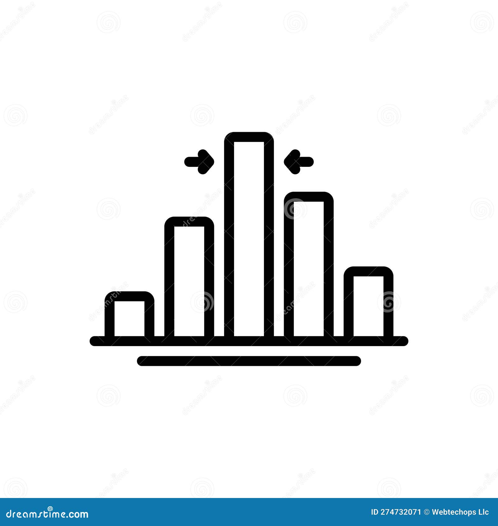 Black Line Icon for Median, Midpoint and Report Stock Vector ...