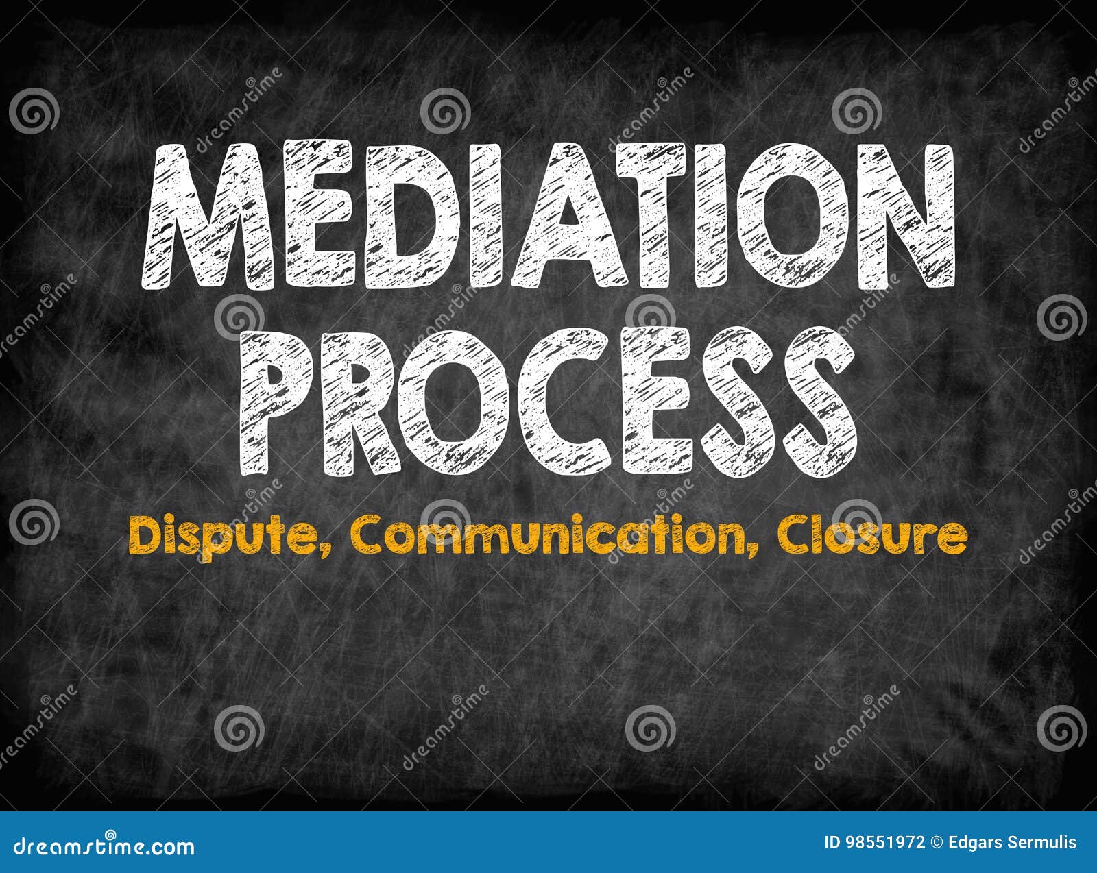Mediation Process Concept. Dispute Communication Closure. Black Board ...