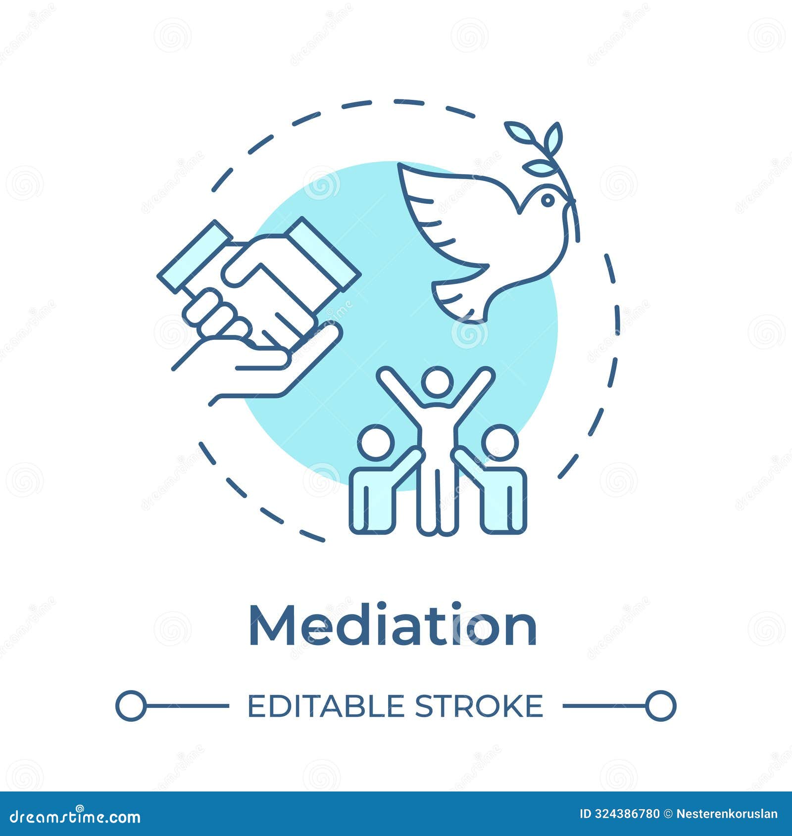 Mediation Soft Blue Concept Icon Stock Vector - Illustration of symbol ...