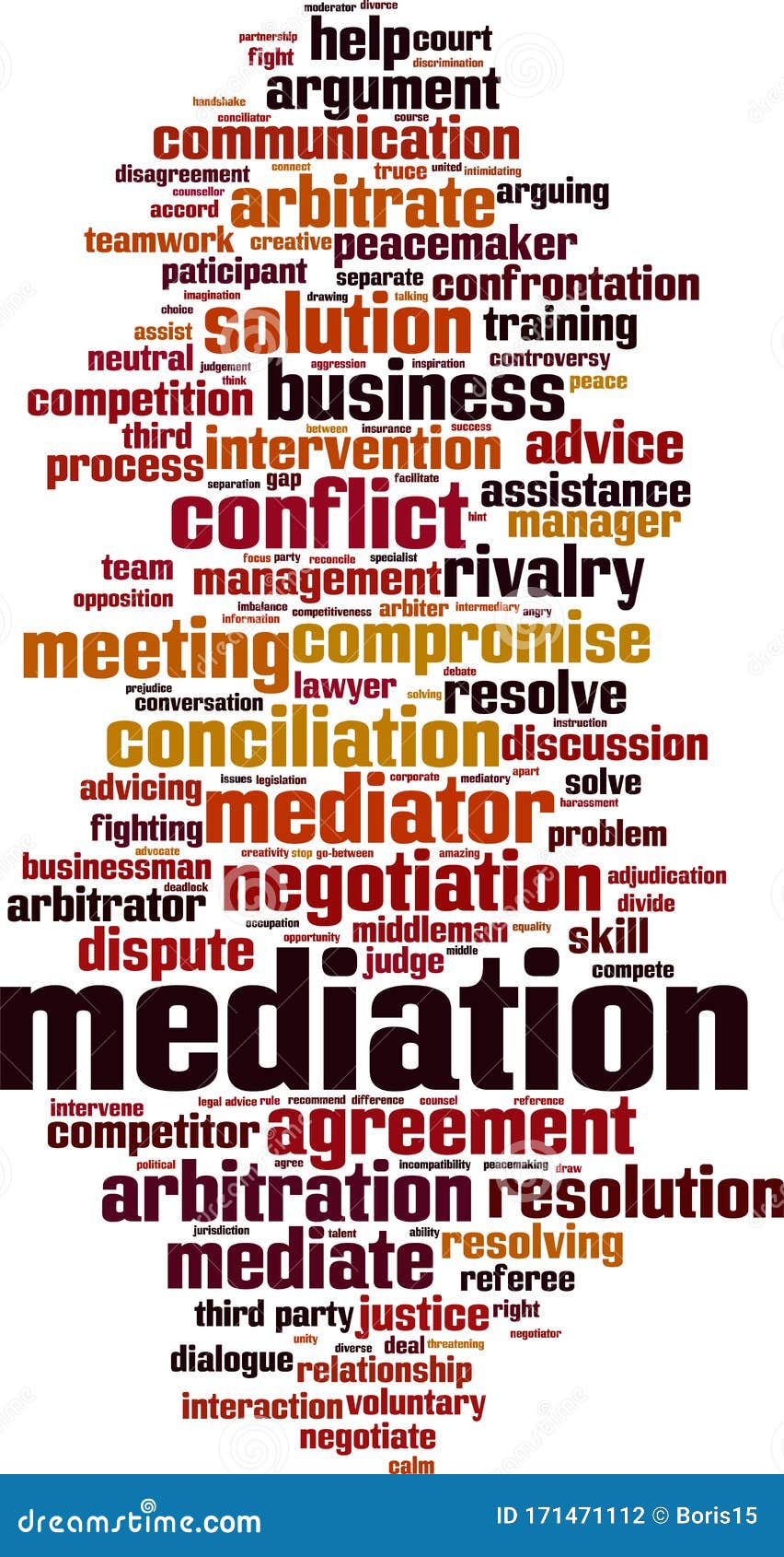 Mediation word cloud stock vector. Illustration of mediate - 171471112
