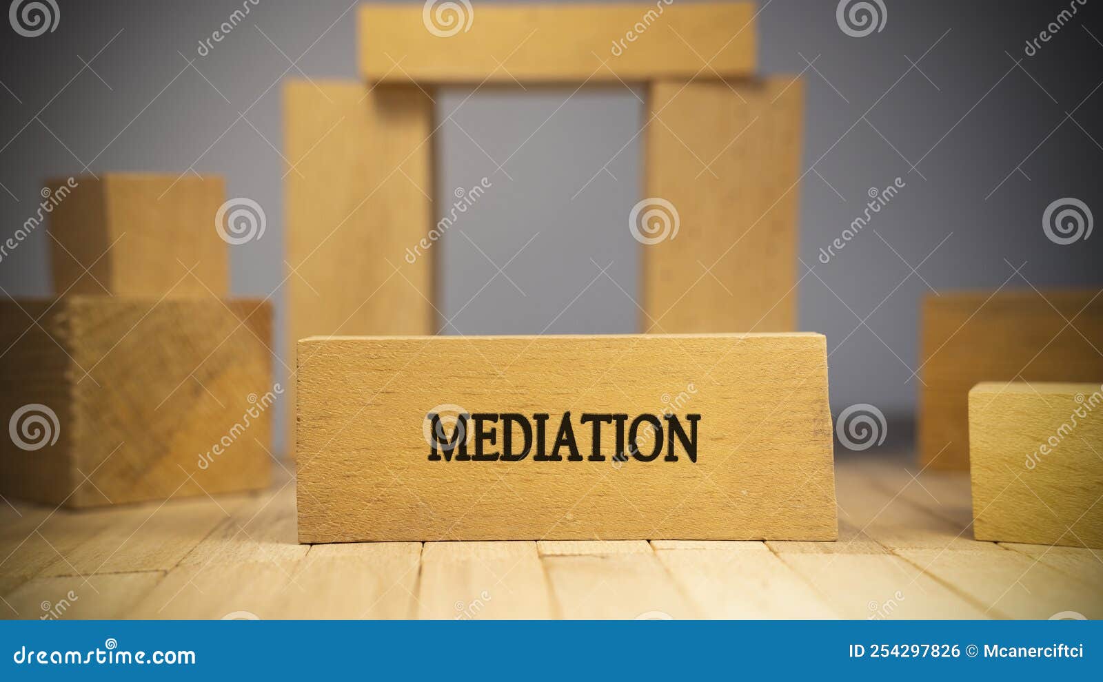 Mediation Written on Wooden Surface. Law and State System Stock Photo ...