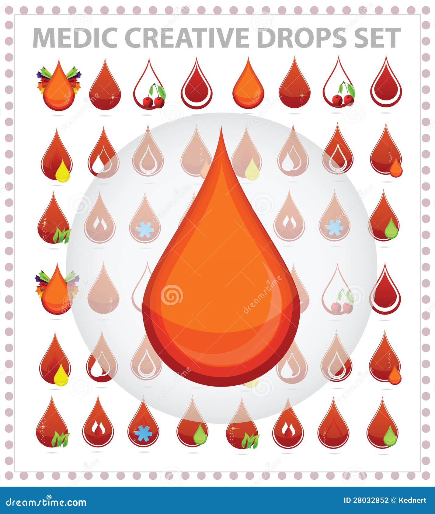 Medic Creative Blood Drops Symbols And Sign Stock Vector - Illustration ...