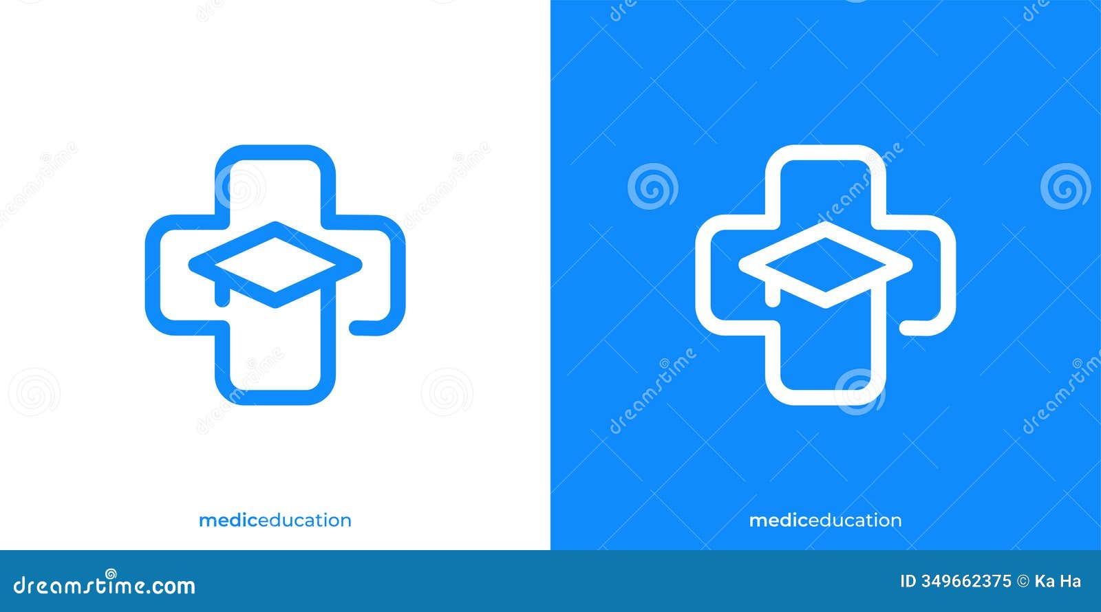 Simple Medical Education Logo. Graduation Cap and Plus Cross Health ...