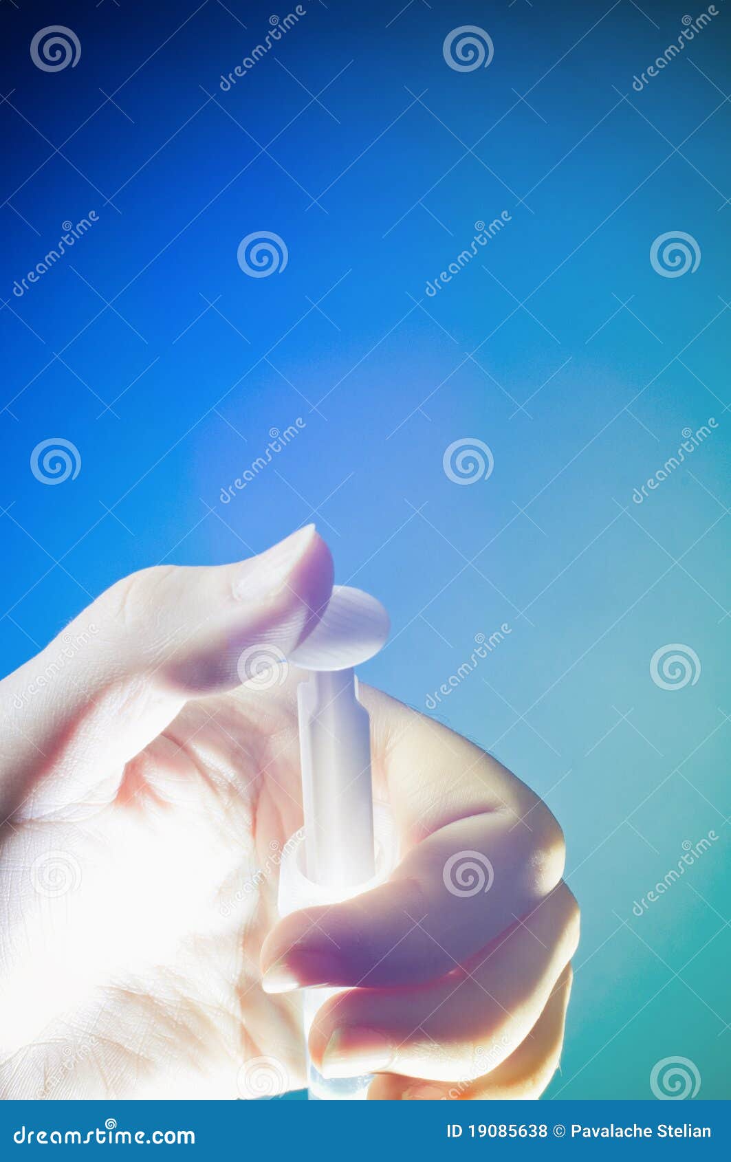 Medic Hand Pushing on a Syringe Stock Photo - Image of hospital, exam ...