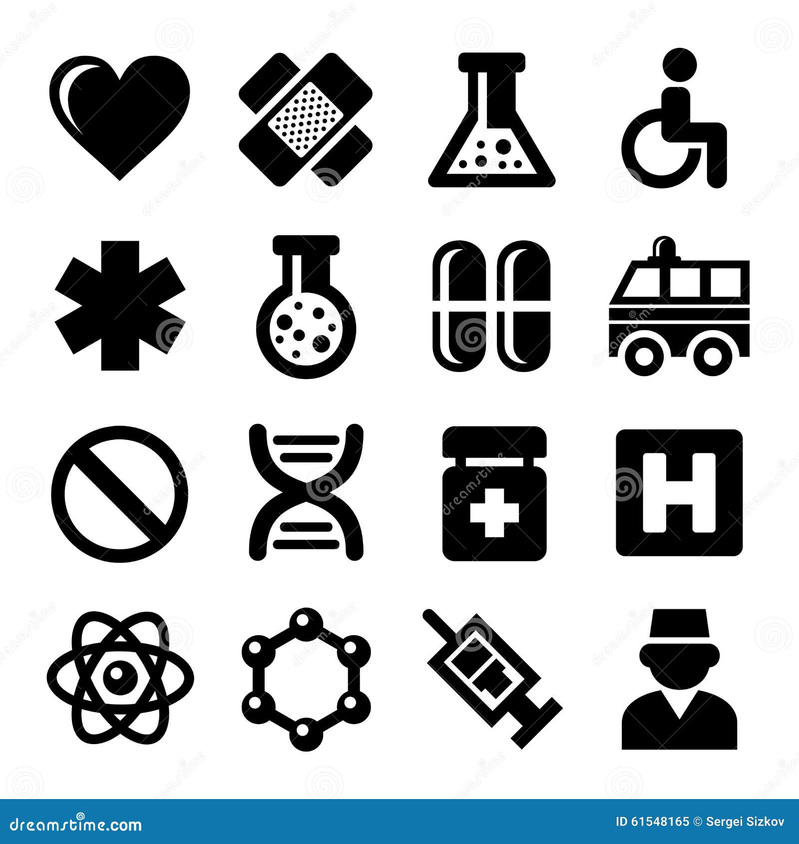 Medic Icons Set on White Background. Vector Stock Vector - Illustration ...