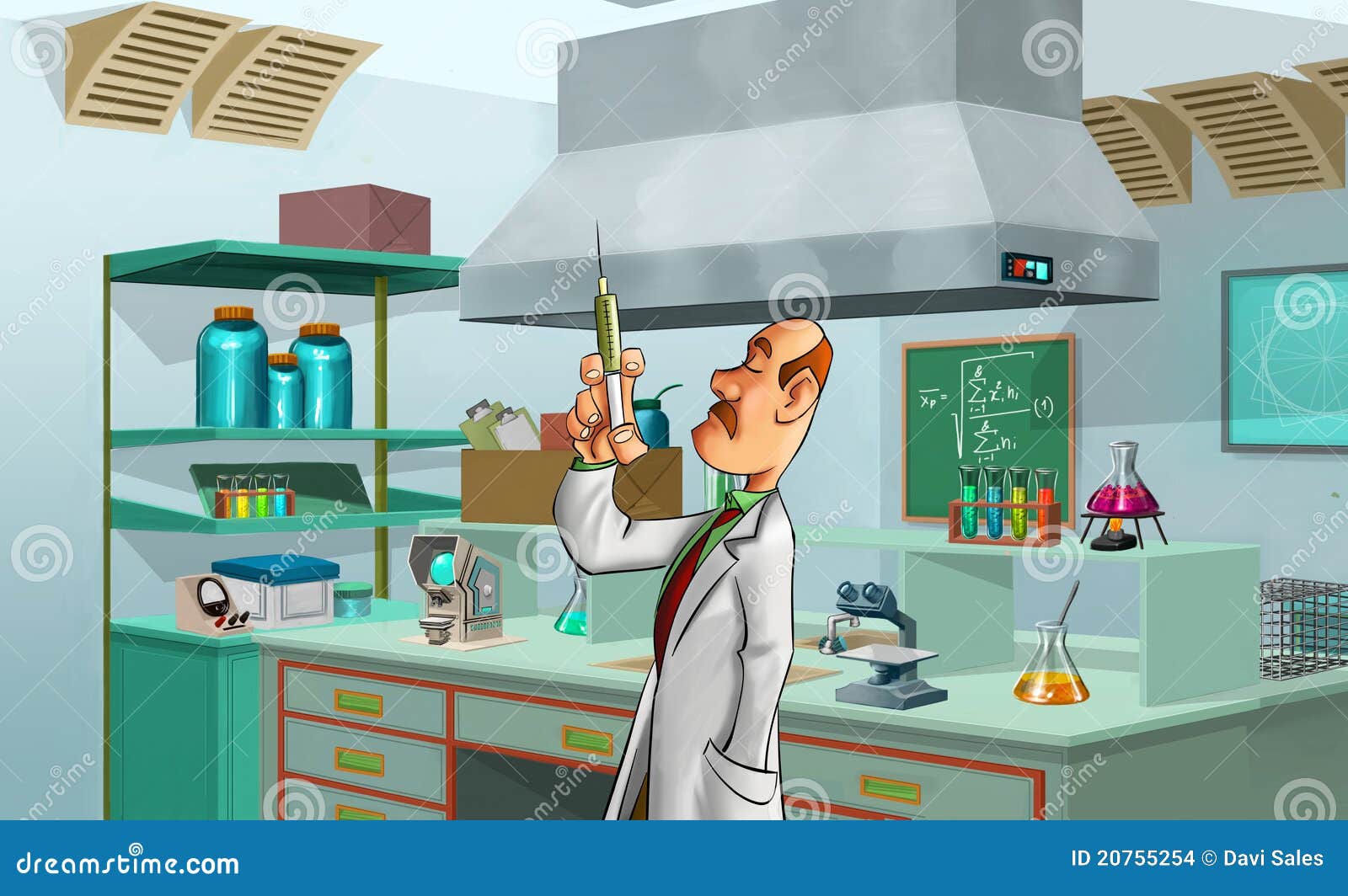 Medic in the lab stock illustration. Illustration of indoor - 20755254
