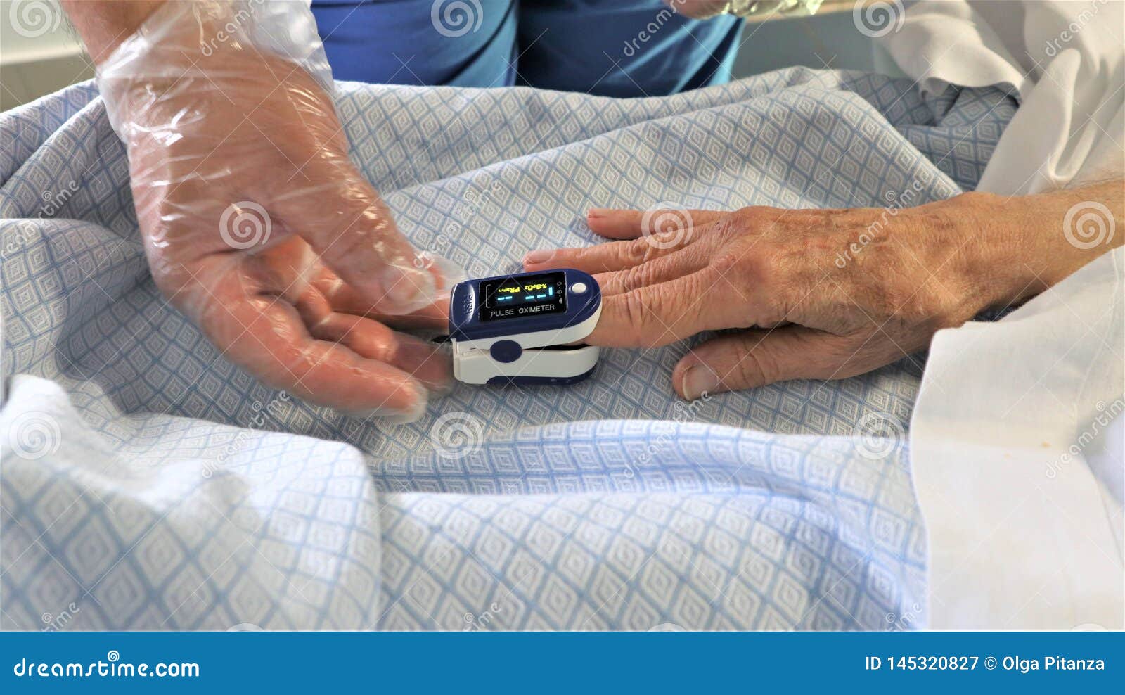 Medic and Patient Using Finger Pulse Oximeter Stock Image - Image of ...
