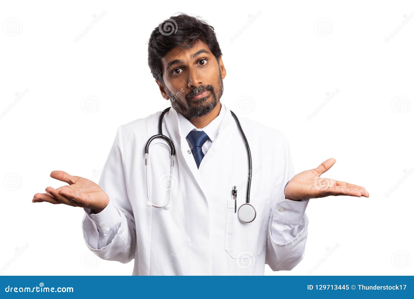 Medic with Perplexed Expression Stock Image - Image of background ...