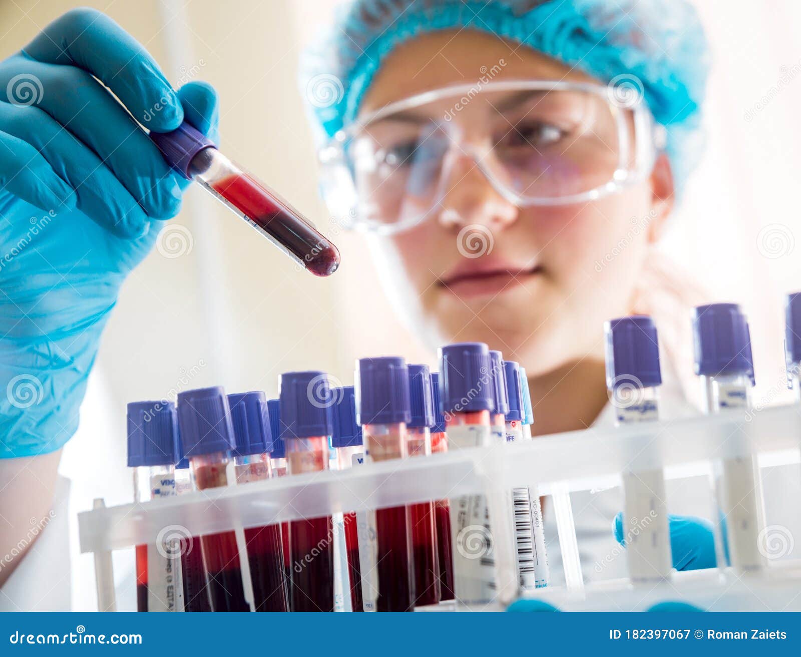 Medic Staff at Work in the Laboratory. Background. Stock Image - Image ...