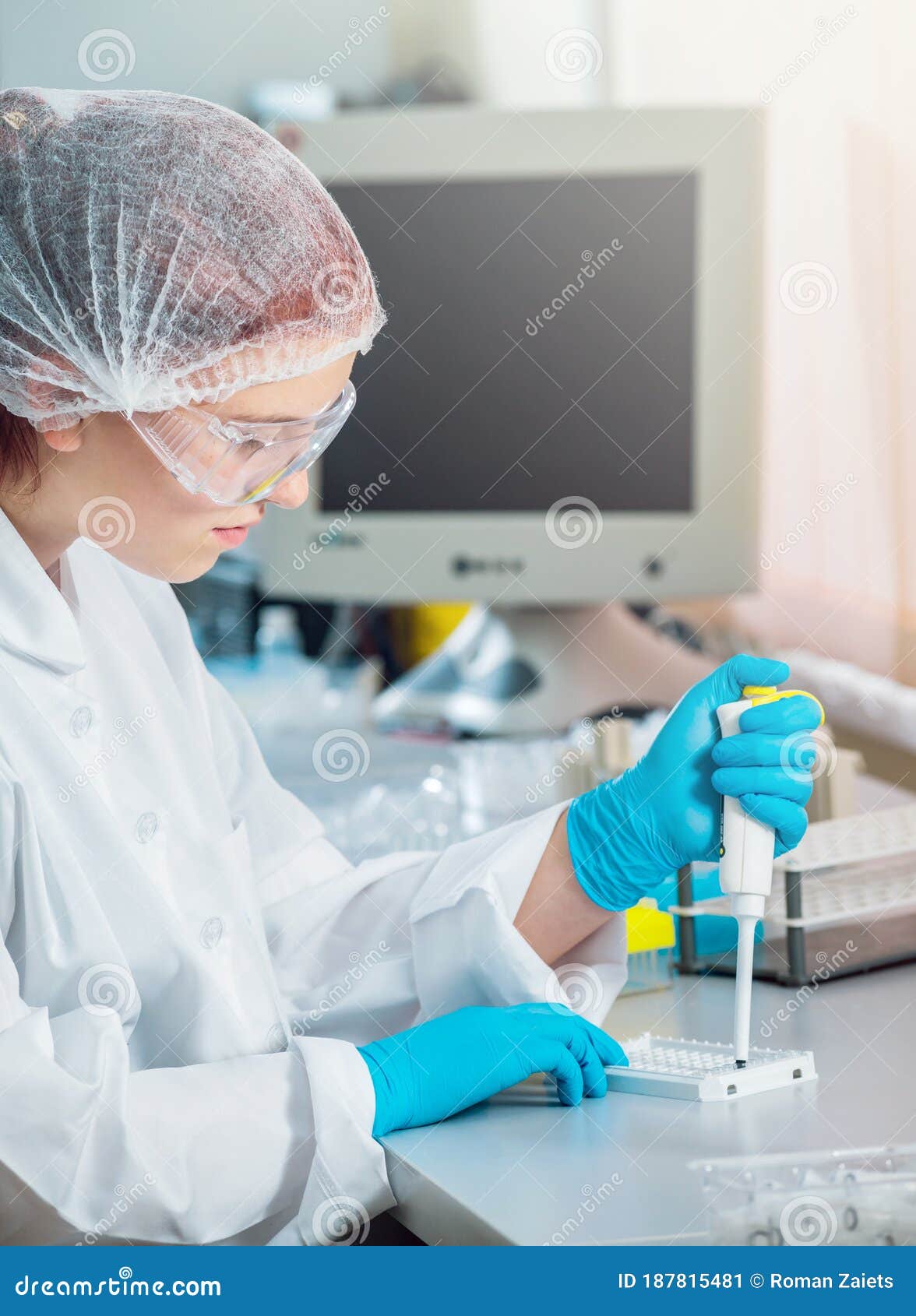 Medic Staff at Work in the Laboratory. Background. Stock Image - Image ...