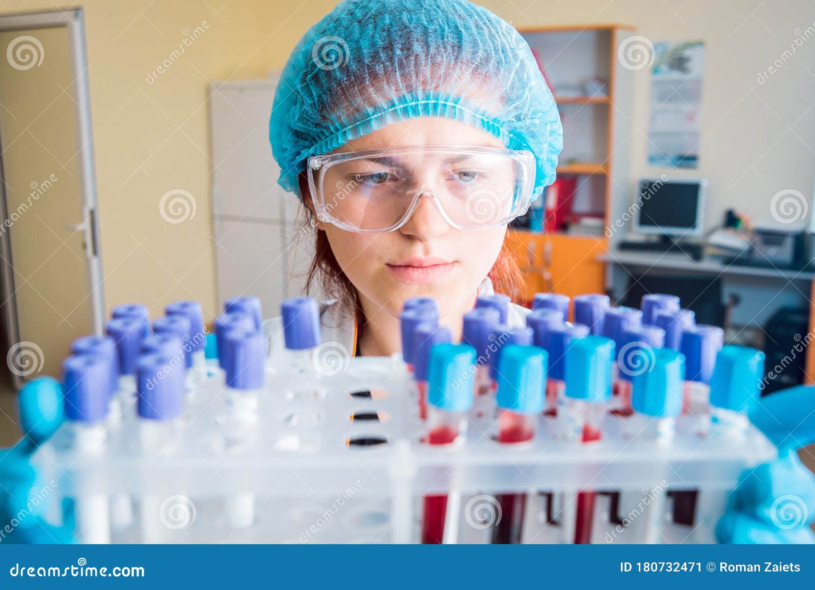 Medic Staff at Work in the Laboratory. Background. Stock Image - Image ...